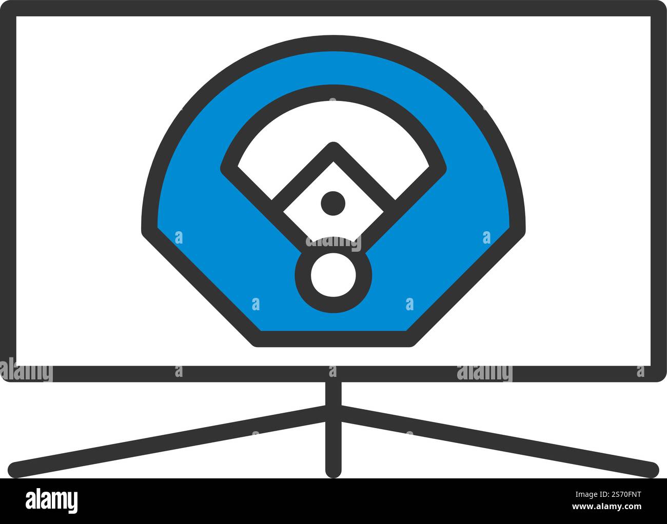 Baseball Tv Translation Icon. Editable Bold Outline With Color Fill ...