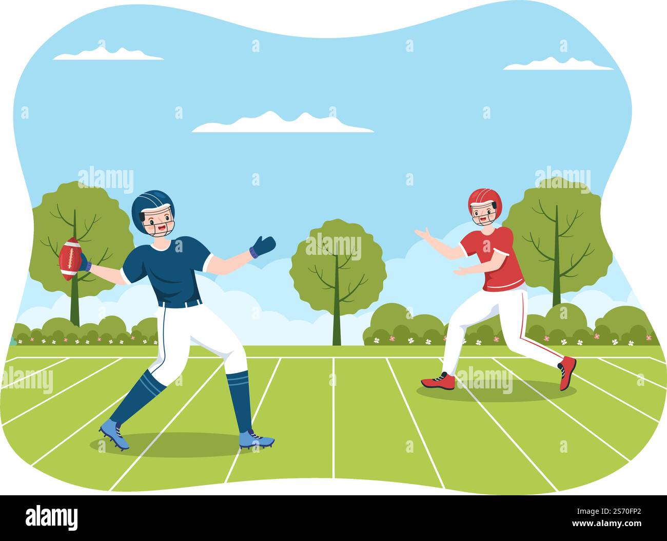 American Football Sports Player with The Game uses an Oval Shaped Ball ...
