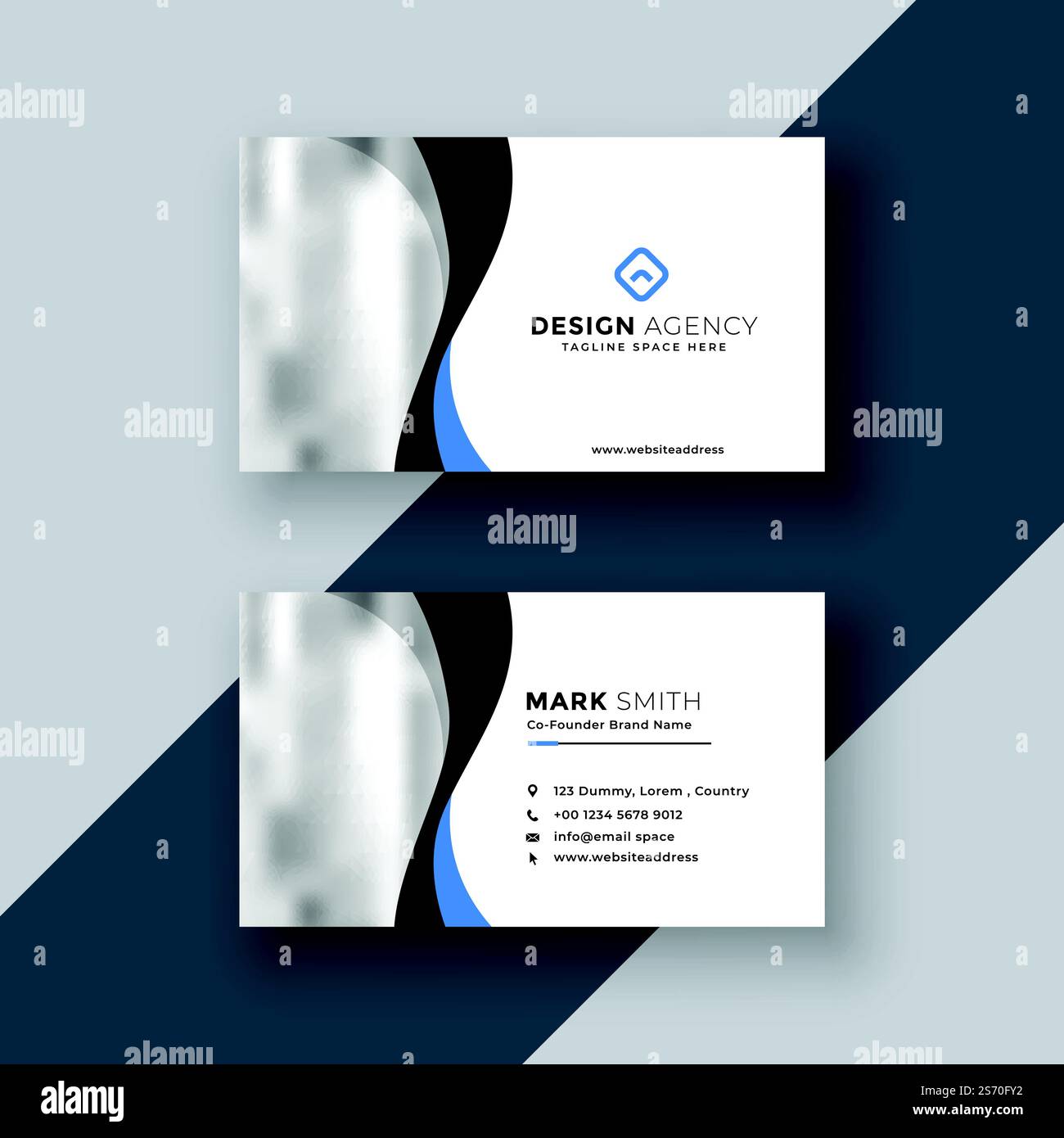 modern business card design with wavy shape Stock Vector Image & Art ...