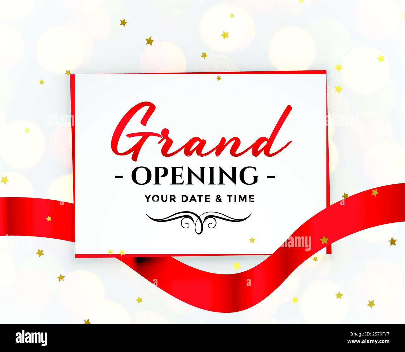 grand opening white banner invitation background Stock Vector Image ...