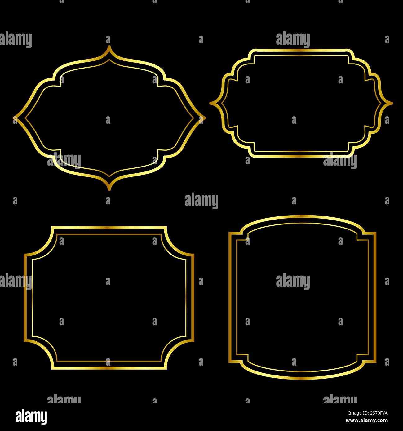 set of golden vintage frame labels Stock Vector Image & Art - Alamy