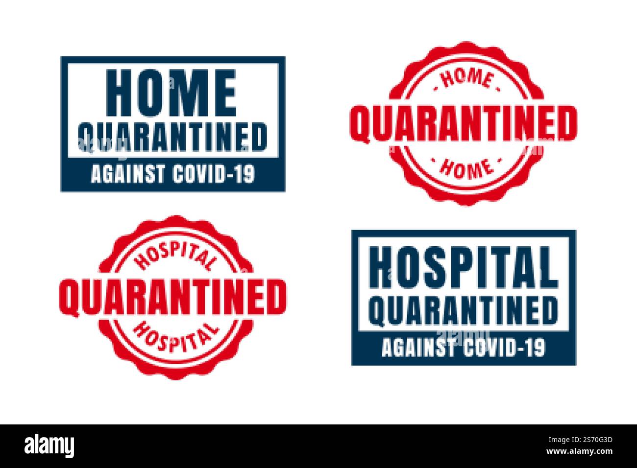 home and hospital quarantine labels and symbols Stock Vector Image ...