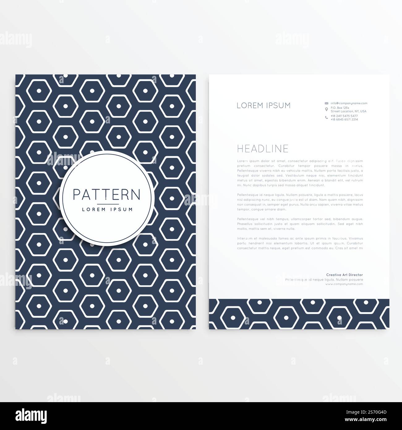 stylish letterhead design with hexagonal pattern Stock Vector Image ...