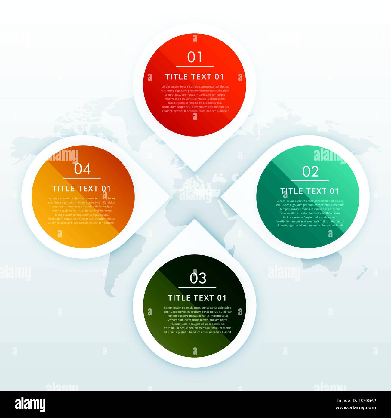 circle and arrow style four steps infographics design for business ...