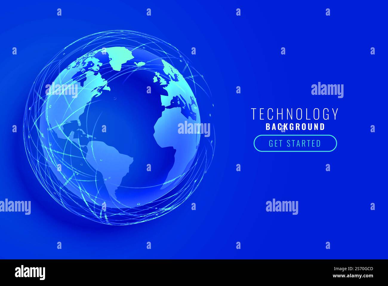 technology earth with global network lines design Stock Vector Image ...