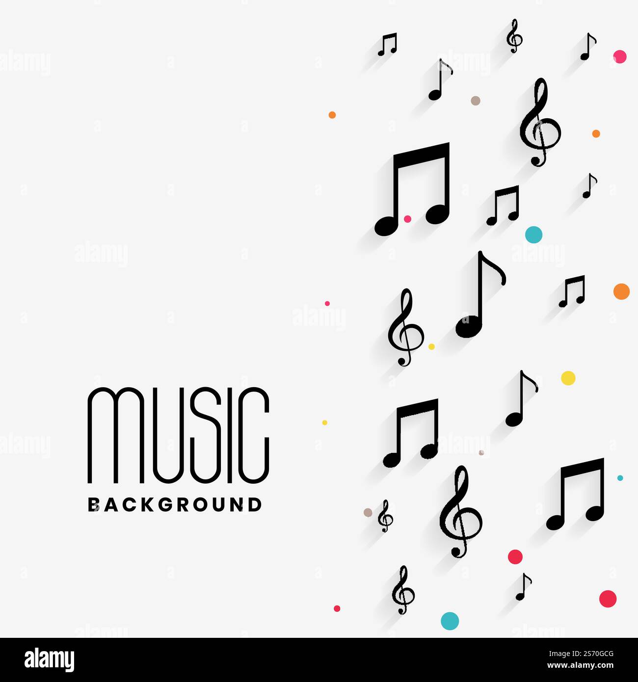 lovely musical notes background with text space Stock Vector Image ...