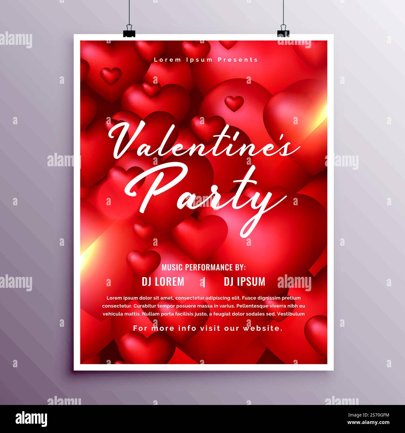 elegant valentines day part celebration flyer design template Stock ...