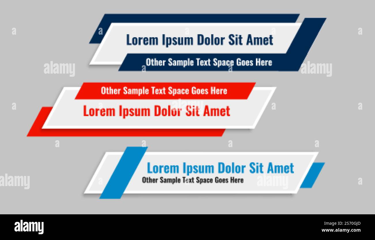 modern geometric lower third banners set design Stock Vector Image ...