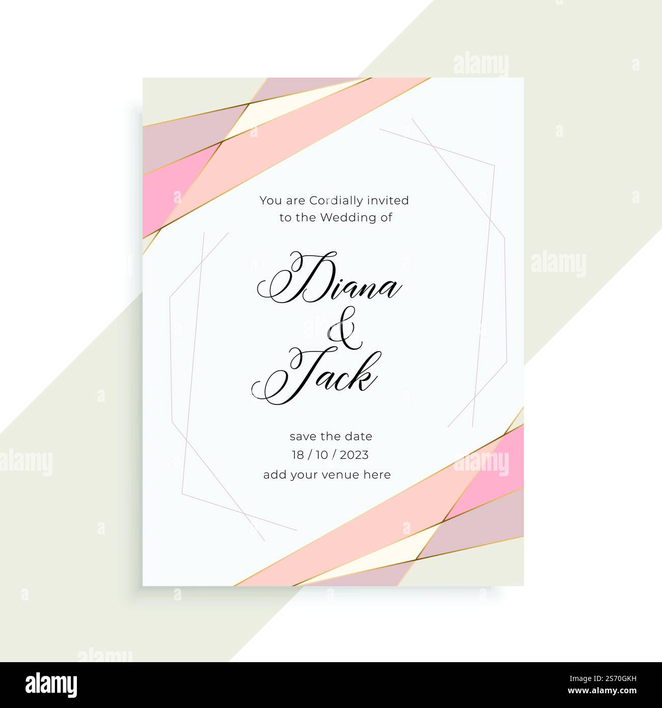 subtle elegant wedding invitation card design Stock Vector Image & Art ...