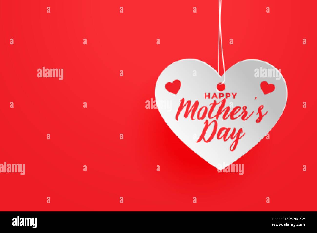 happy mothers day red theme heart background design Stock Vector Image ...