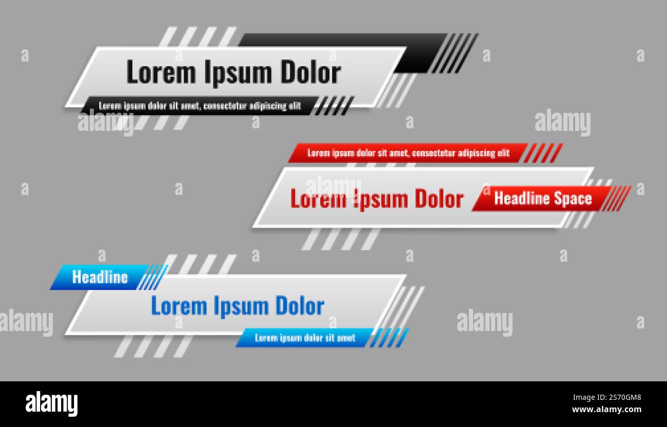 lower third banner template in different styles Stock Vector Image ...