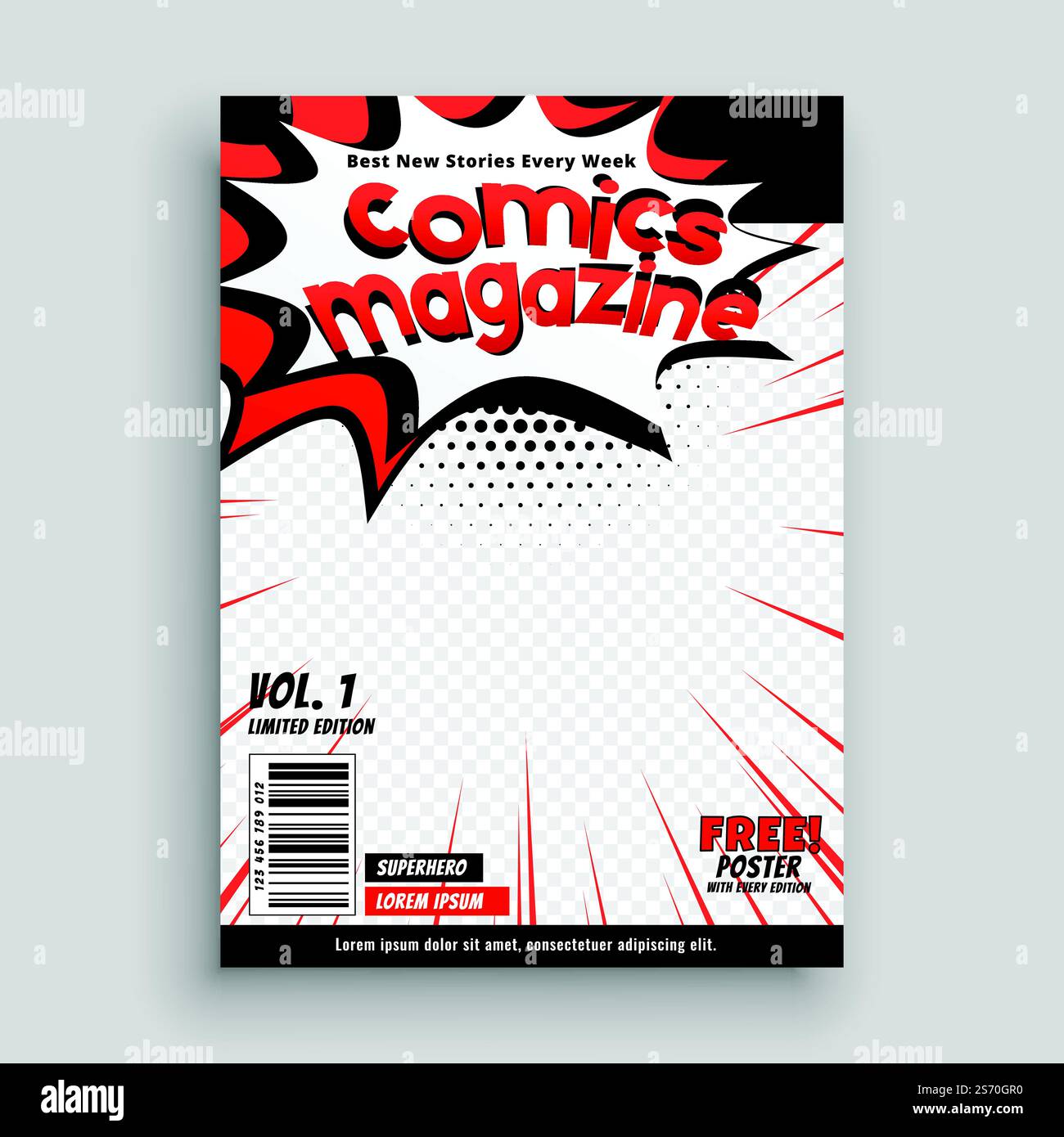 comic magazine cover page template design Stock Vector Image & Art - Alamy
