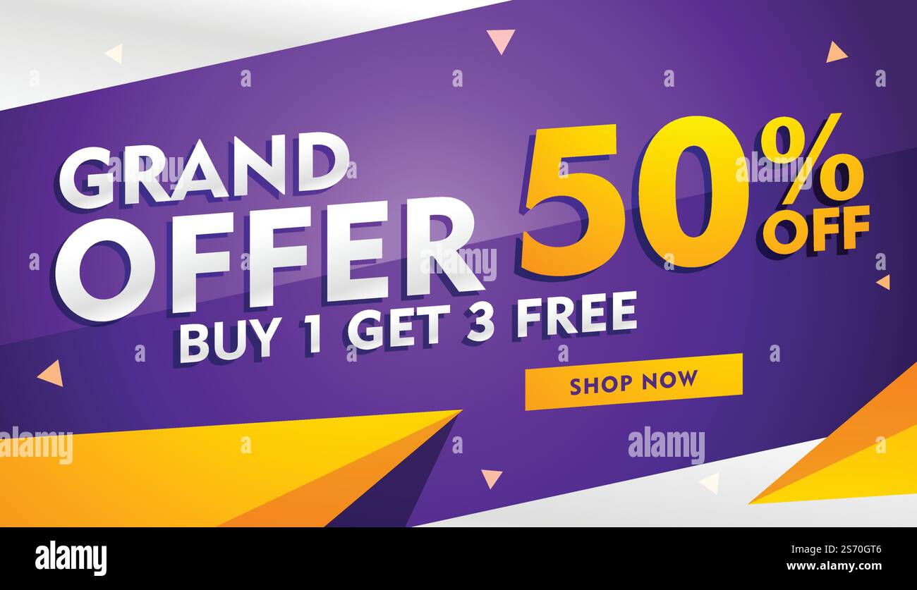 grand offer sale and discount banner template for promotion Stock ...