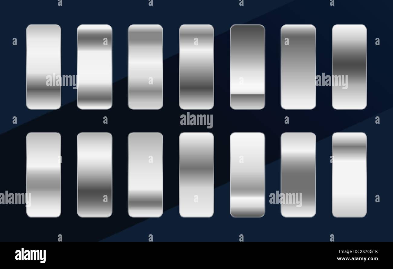silver chrome platinum or aluminium metallic gradients set Stock Vector Image & Art - Alamy