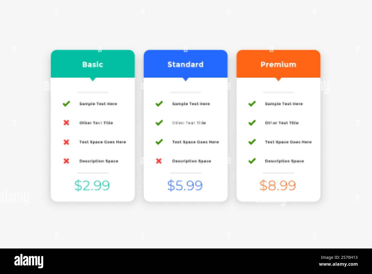 clean simple pricing table template for website Stock Vector Image & Art - Alamy