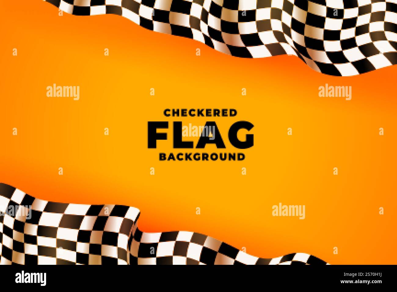 3d checkered racing flag yellow background Stock Vector Image & Art - Alamy