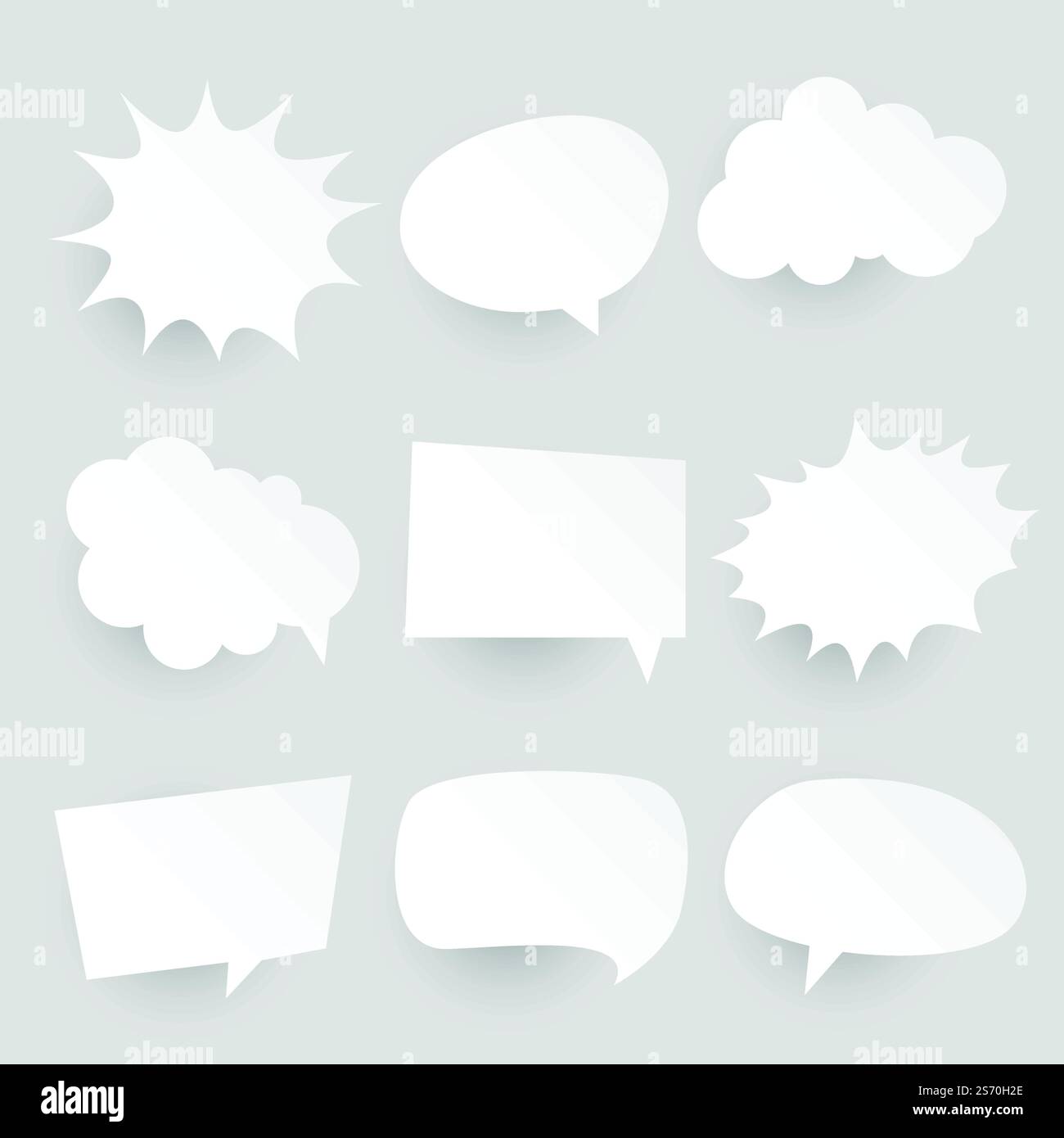 papercut style comic chat bubbles and expressions Stock Vector Image ...