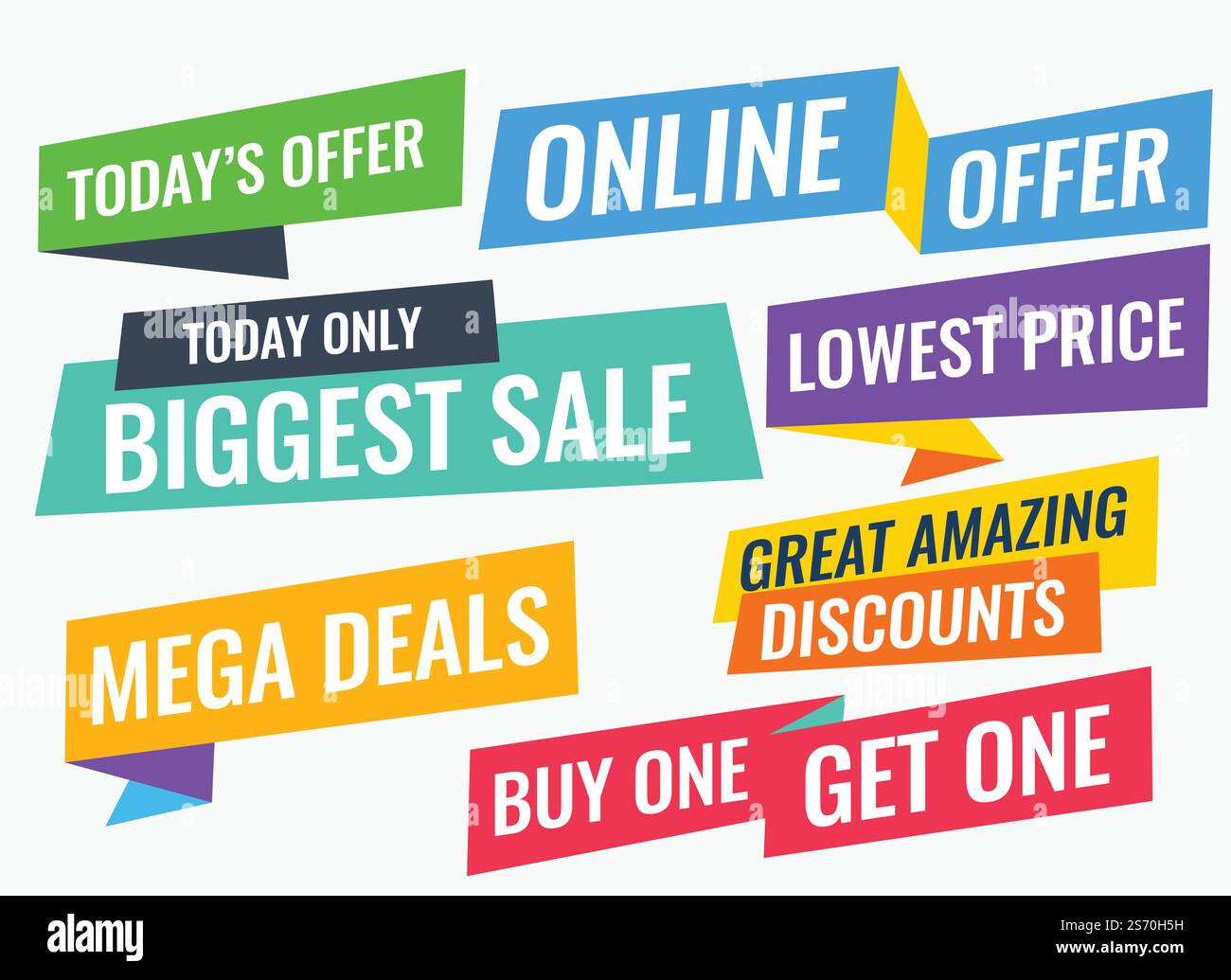 flat style sale and offer banners big set Stock Vector Image & Art - Alamy