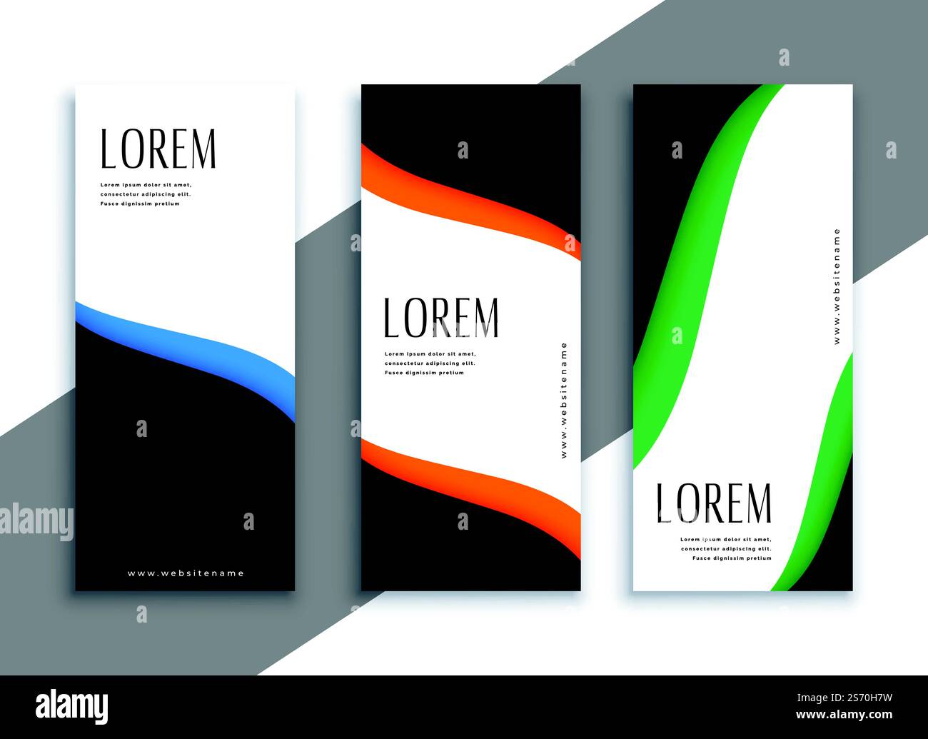 elegant vertical banners set with wavy shape Stock Vector Image & Art ...