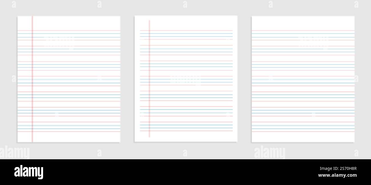 four line english paper sheet of notebook Stock Vector Image & Art - Alamy