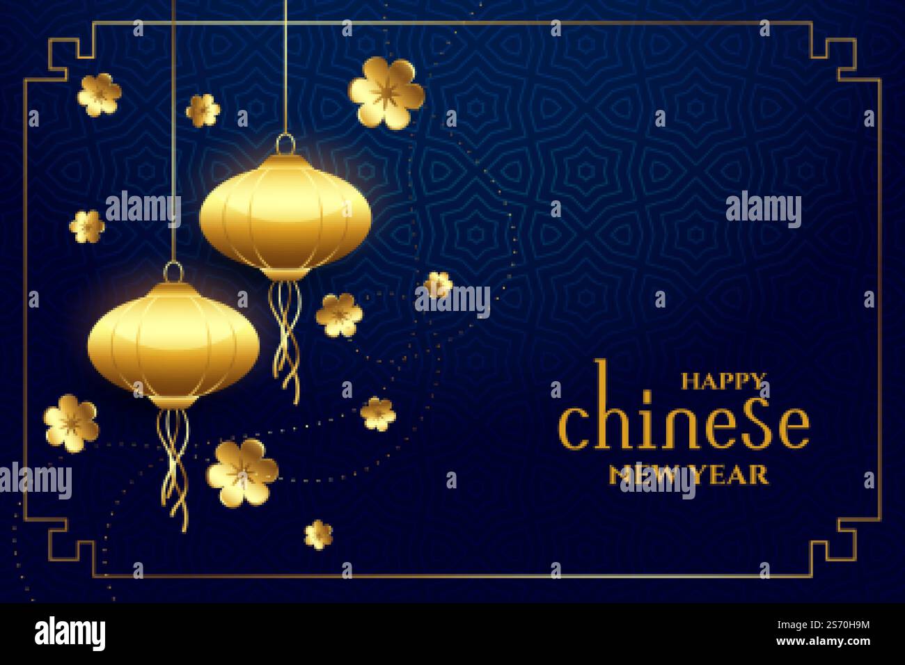 chinese new year blue and golden theme background Stock Vector Image ...