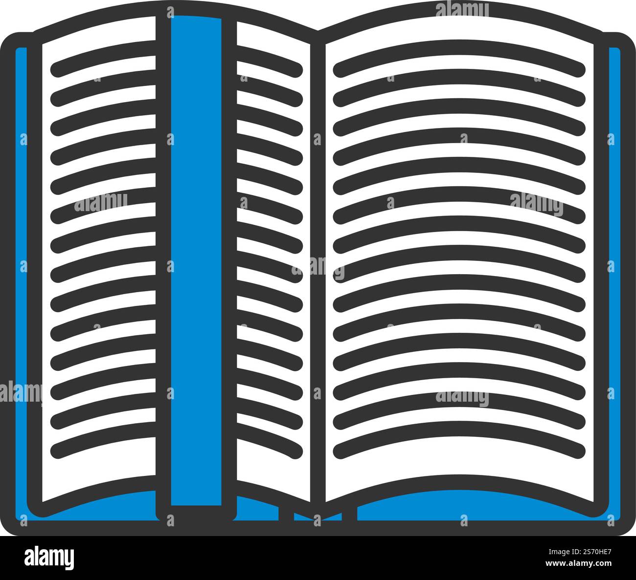 Open Book With Bookmark Icon. Bold outline design with editable stroke ...
