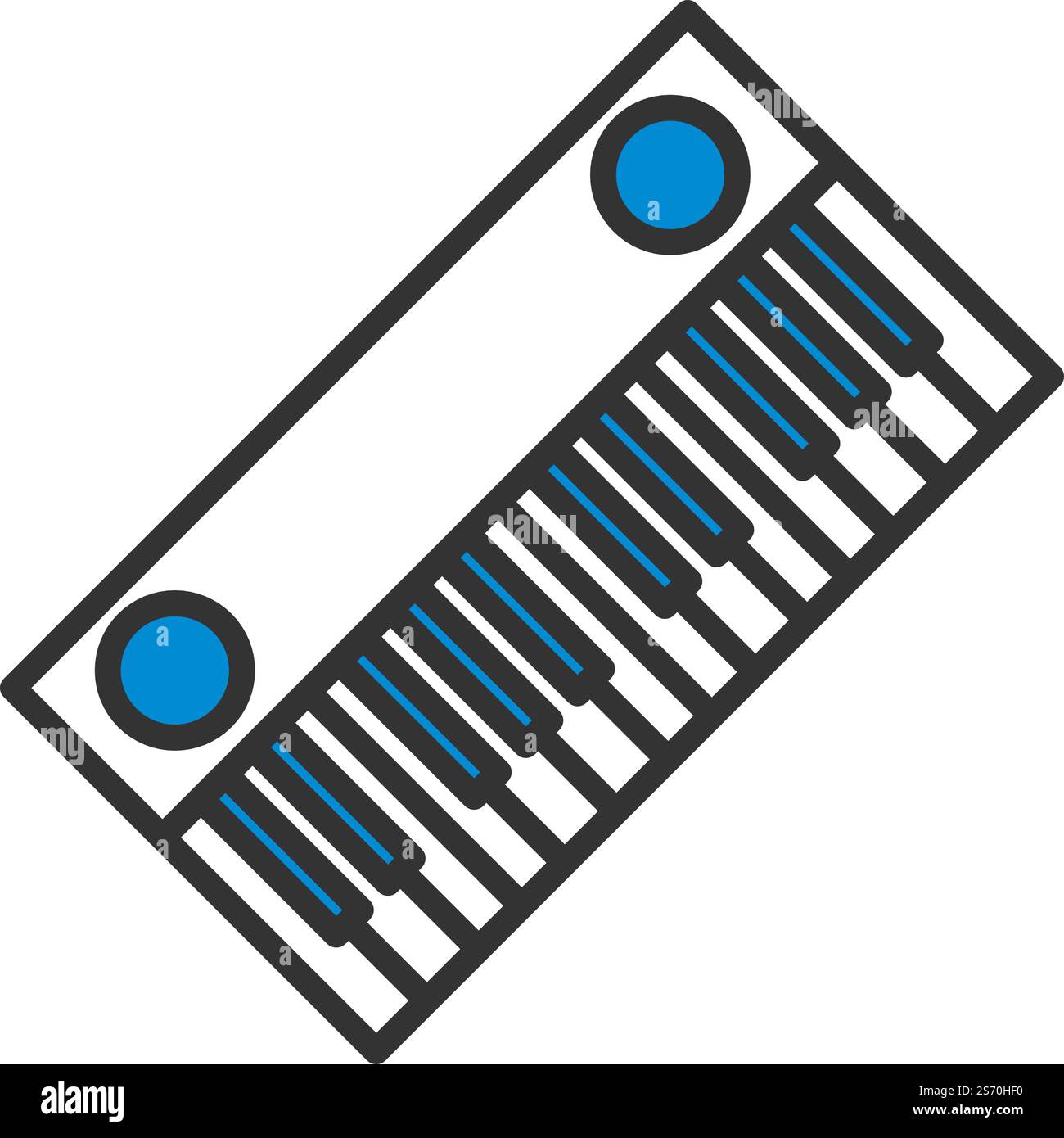 Piano Keyboard Icon. Bold outline design with editable stroke width ...