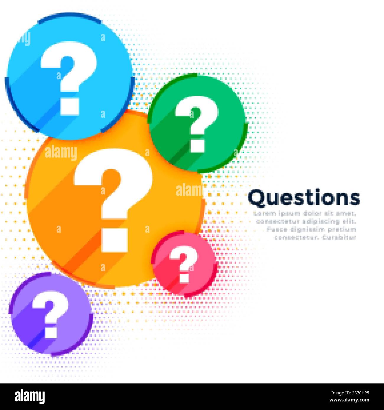 stylish question mark web help and support template Stock Vector Image ...