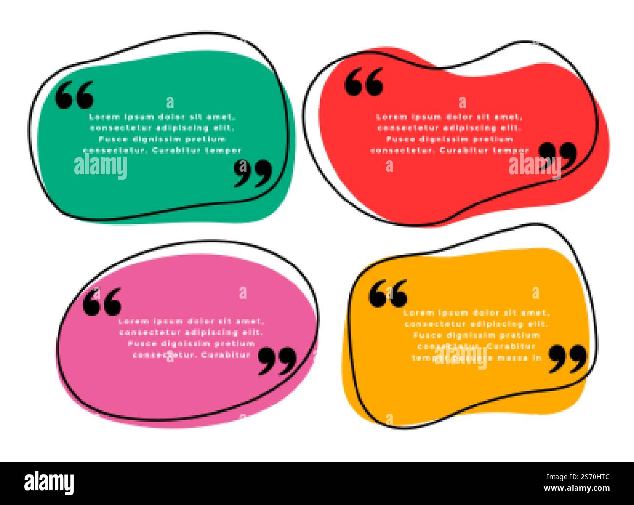 curve shape quotes template in four colors Stock Vector Image & Art - Alamy