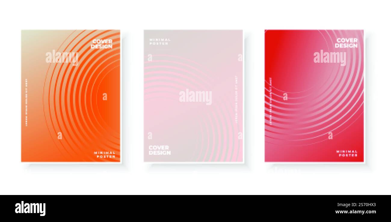cover page design set with curve line pattern Stock Vector Image & Art ...