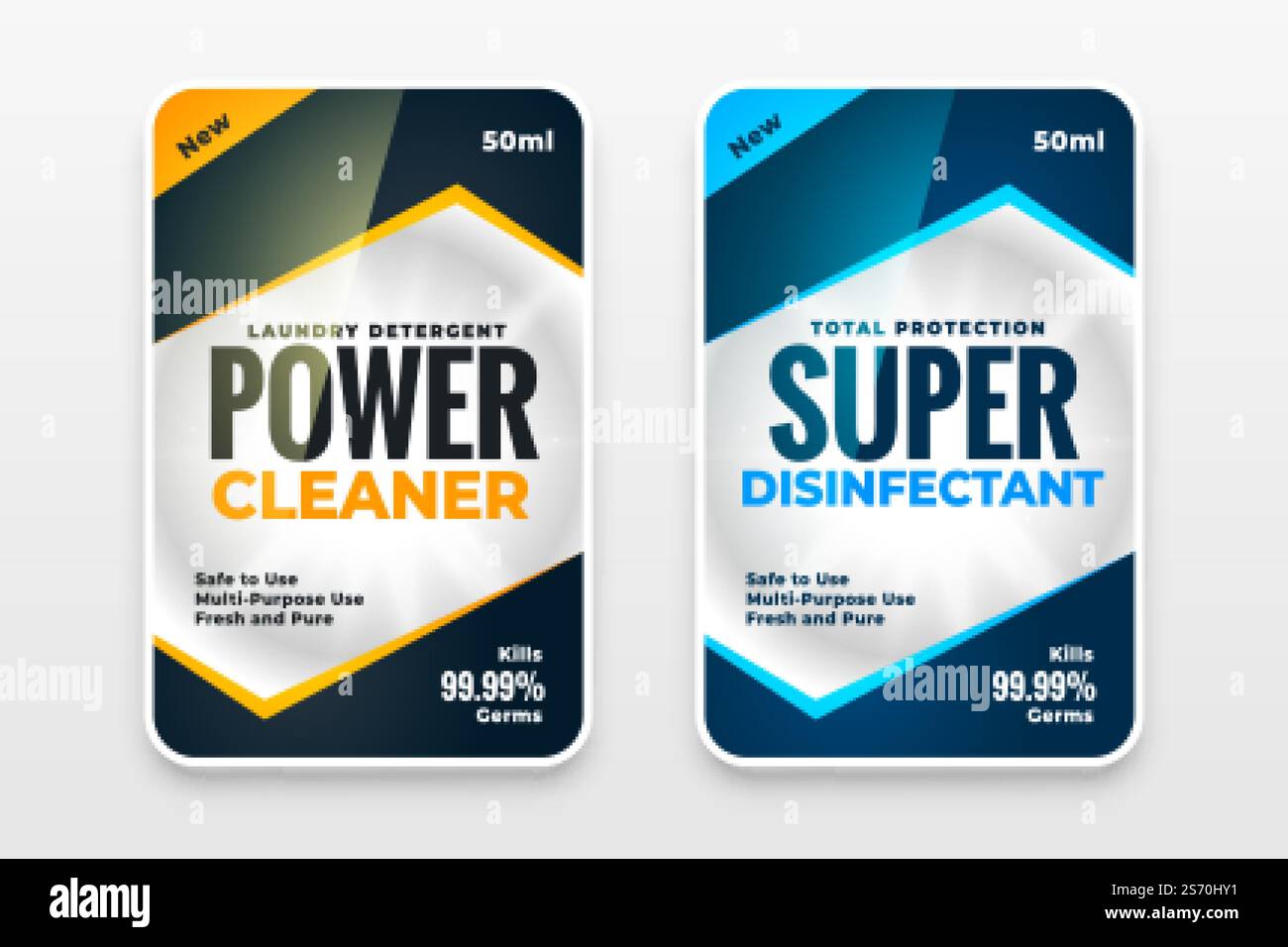 disinfectant cleaner washer labels template design set Stock Vector ...