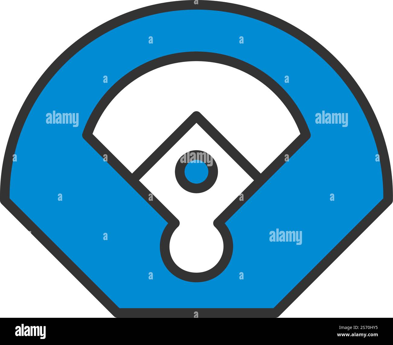 Baseball Field Aerial View Icon. Editable Bold Outline With Color Fill Design. Vector ...
