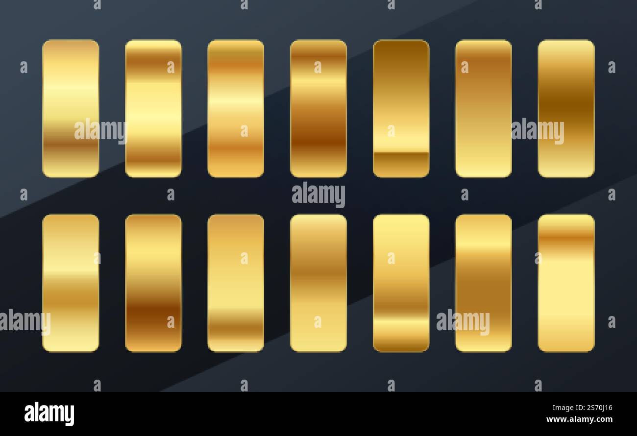 premium golden gradients swatches palette set design Stock Vector Image & Art - Alamy