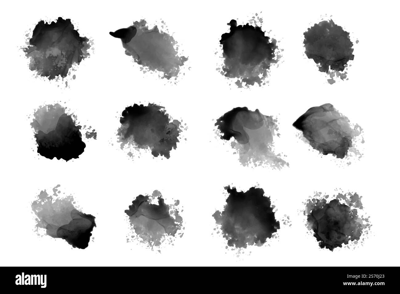 black ink watercolor splatters and drips Stock Vector Image & Art - Alamy
