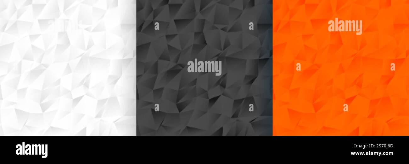 abstract low poly three color background pattern set Stock Vector Image ...