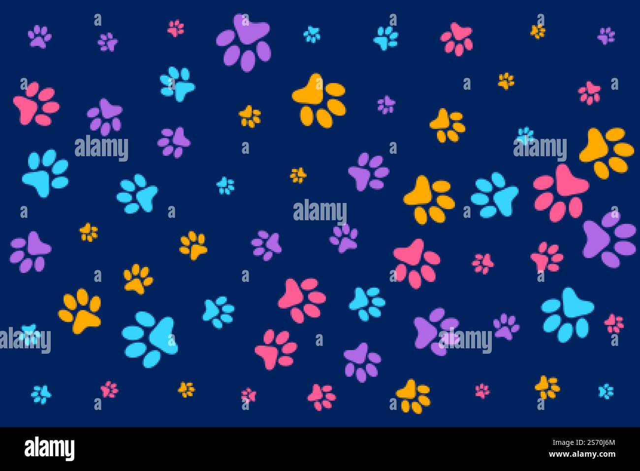 colorful dog or cat paw prints pattern background Stock Vector Image ...