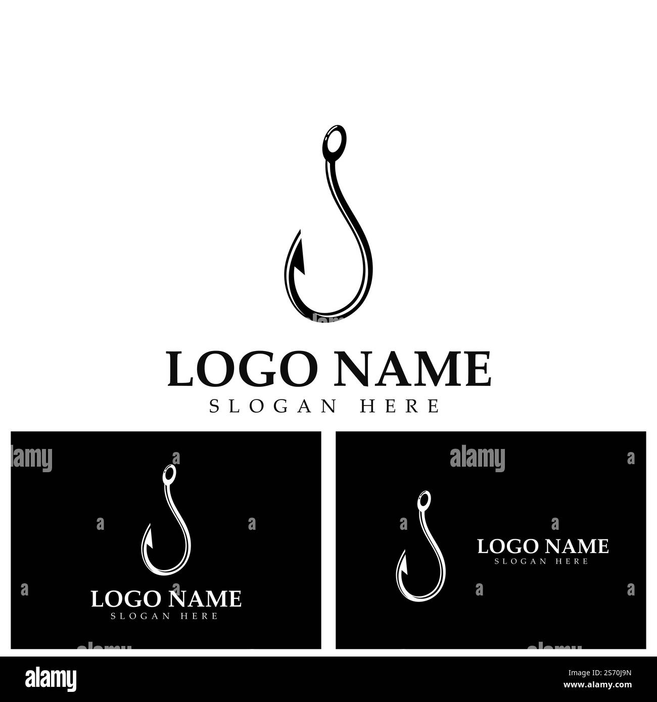 fishing hook logo icon vector template illustration Stock Vector Image ...