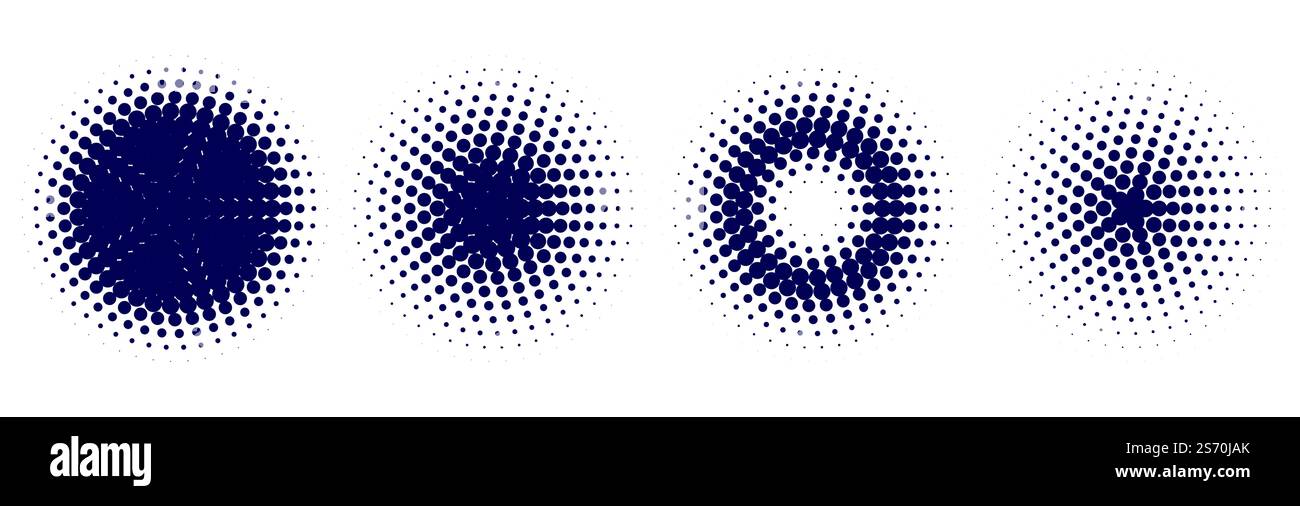 circular halftone pattern set of four Stock Vector Image & Art - Alamy