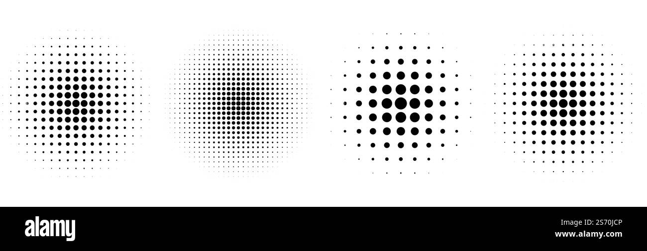 halftone circular classic background set of four Stock Vector Image ...
