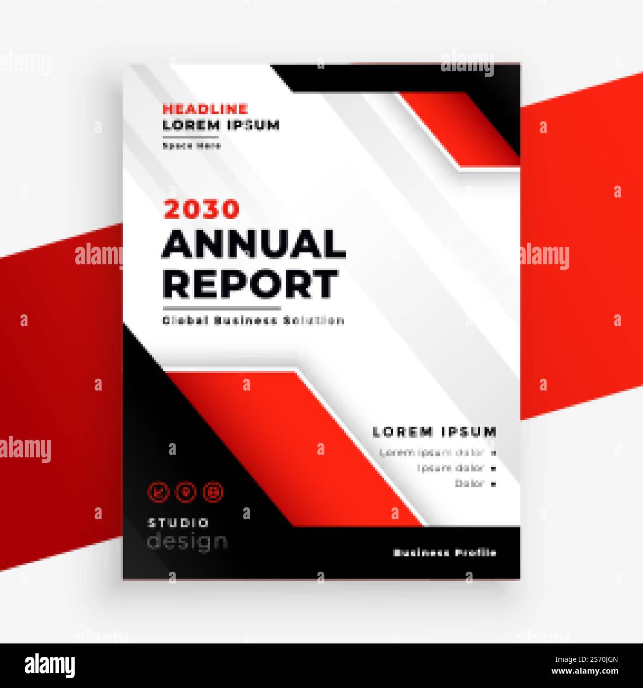 stylish red company annual report business template Stock Vector Image ...