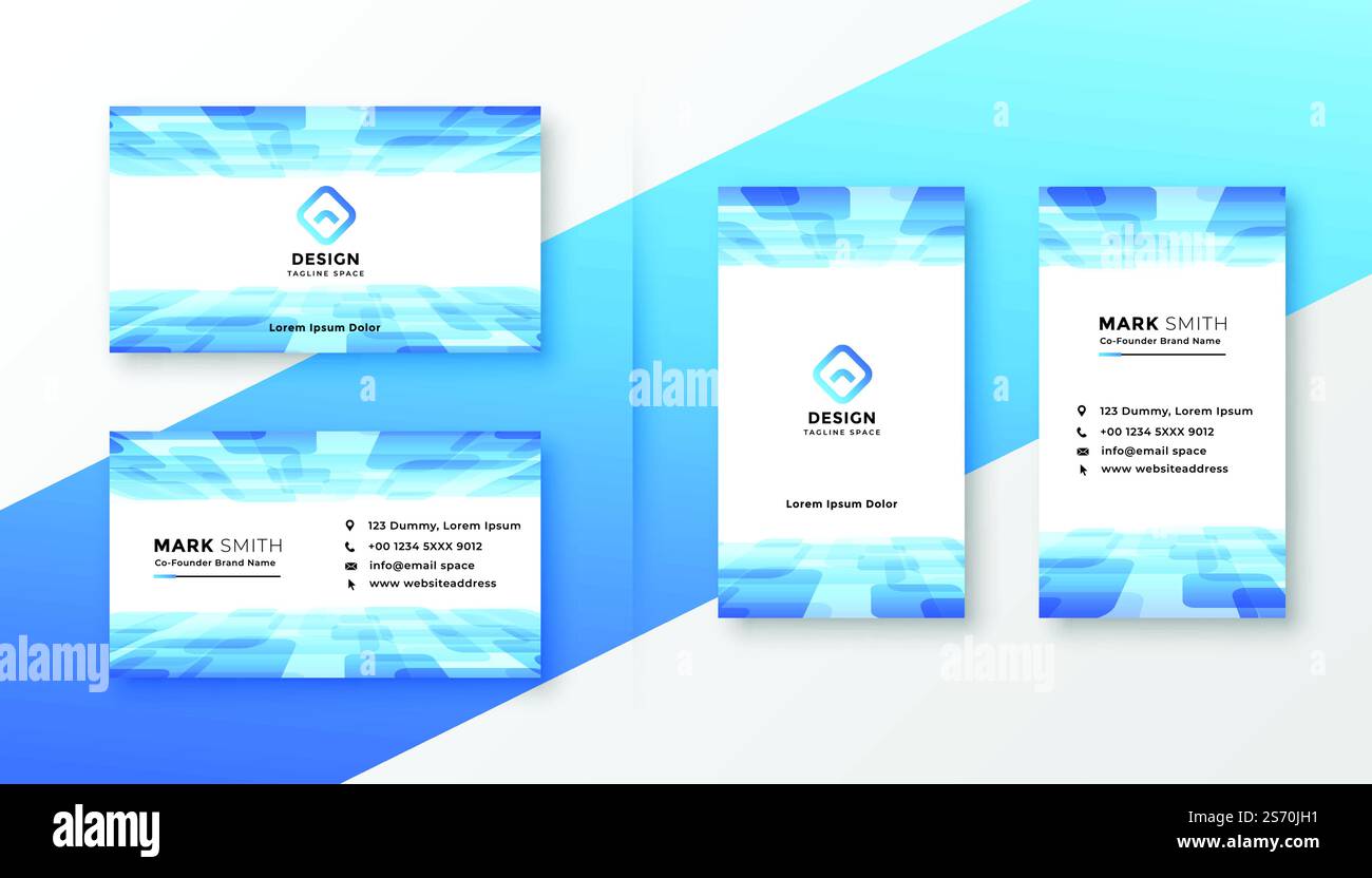 abstract blue business card template set Stock Vector Image & Art - Alamy