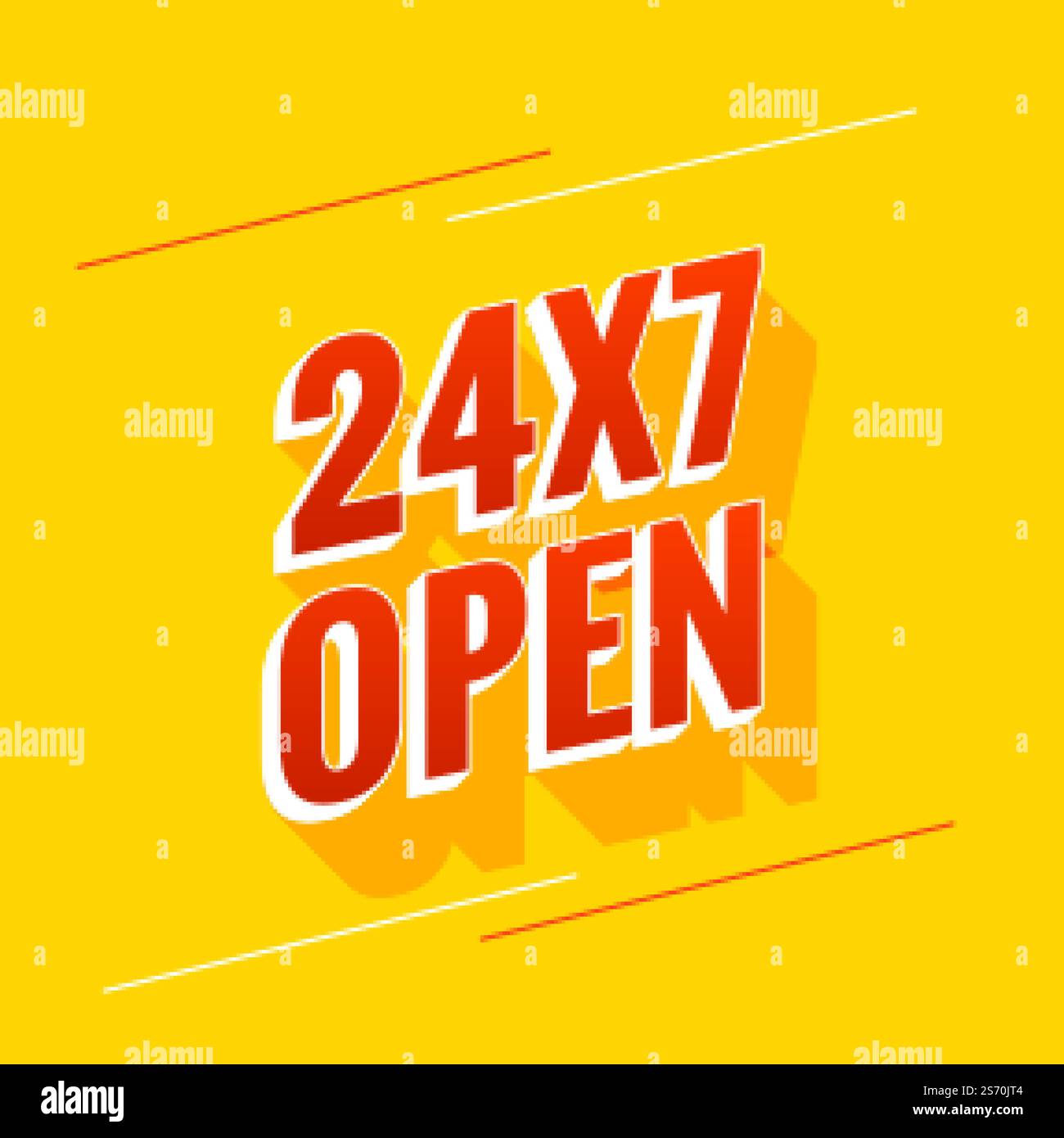 everyday 24 hours and 7 days open background design Stock Vector Image ...