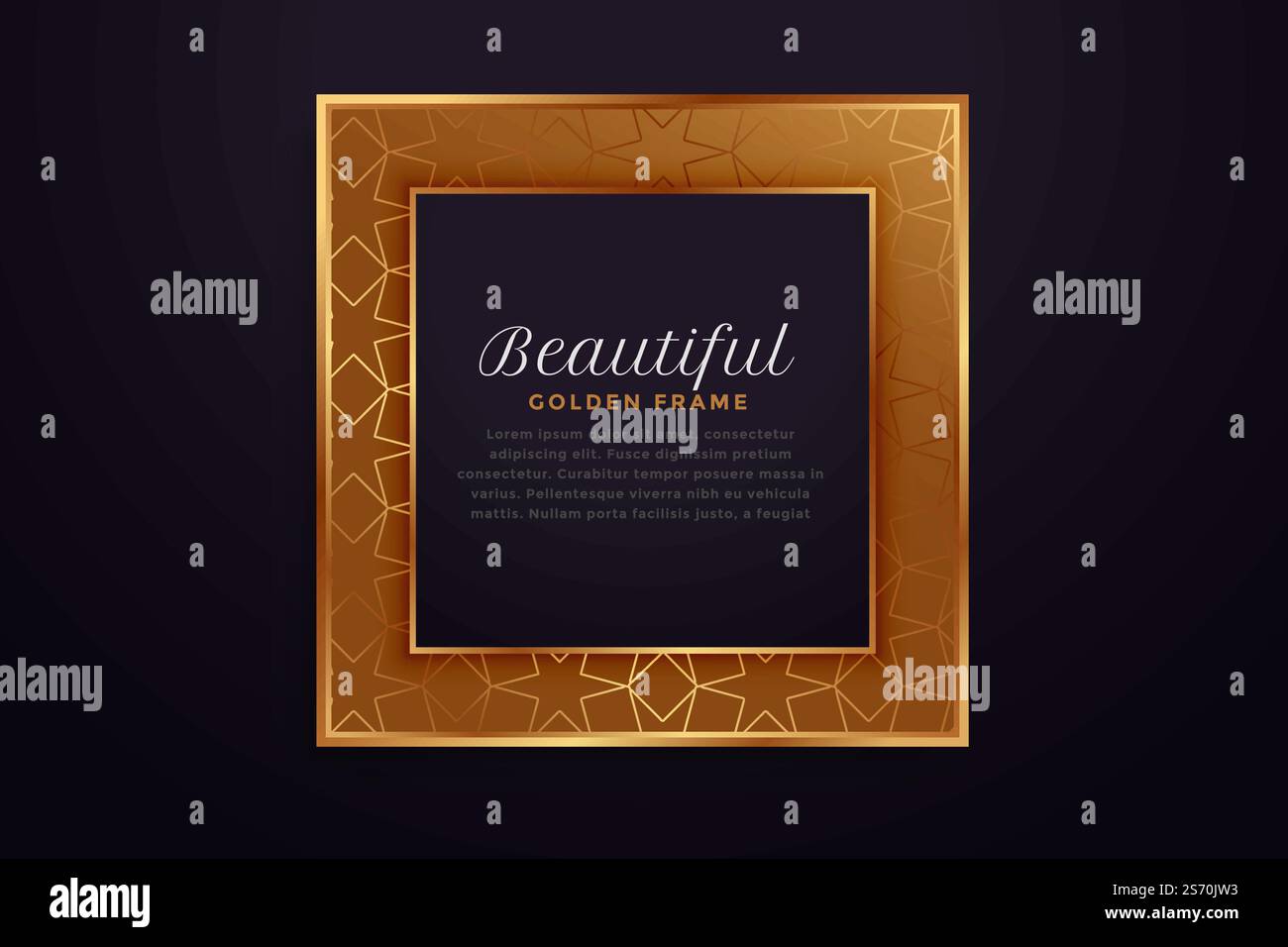 beautiful golden square frame background design Stock Vector Image ...