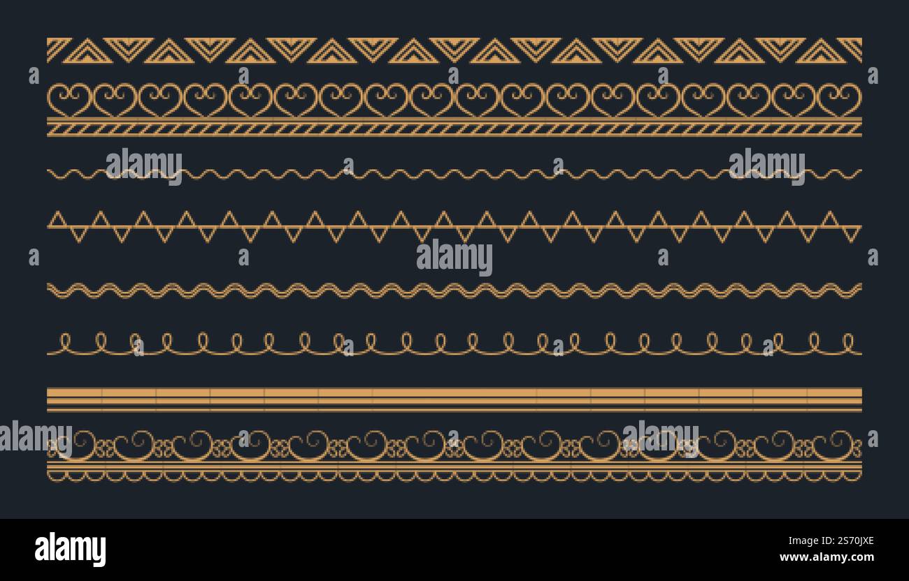 boho style ethnic borders pattern set design Stock Vector Image & Art ...