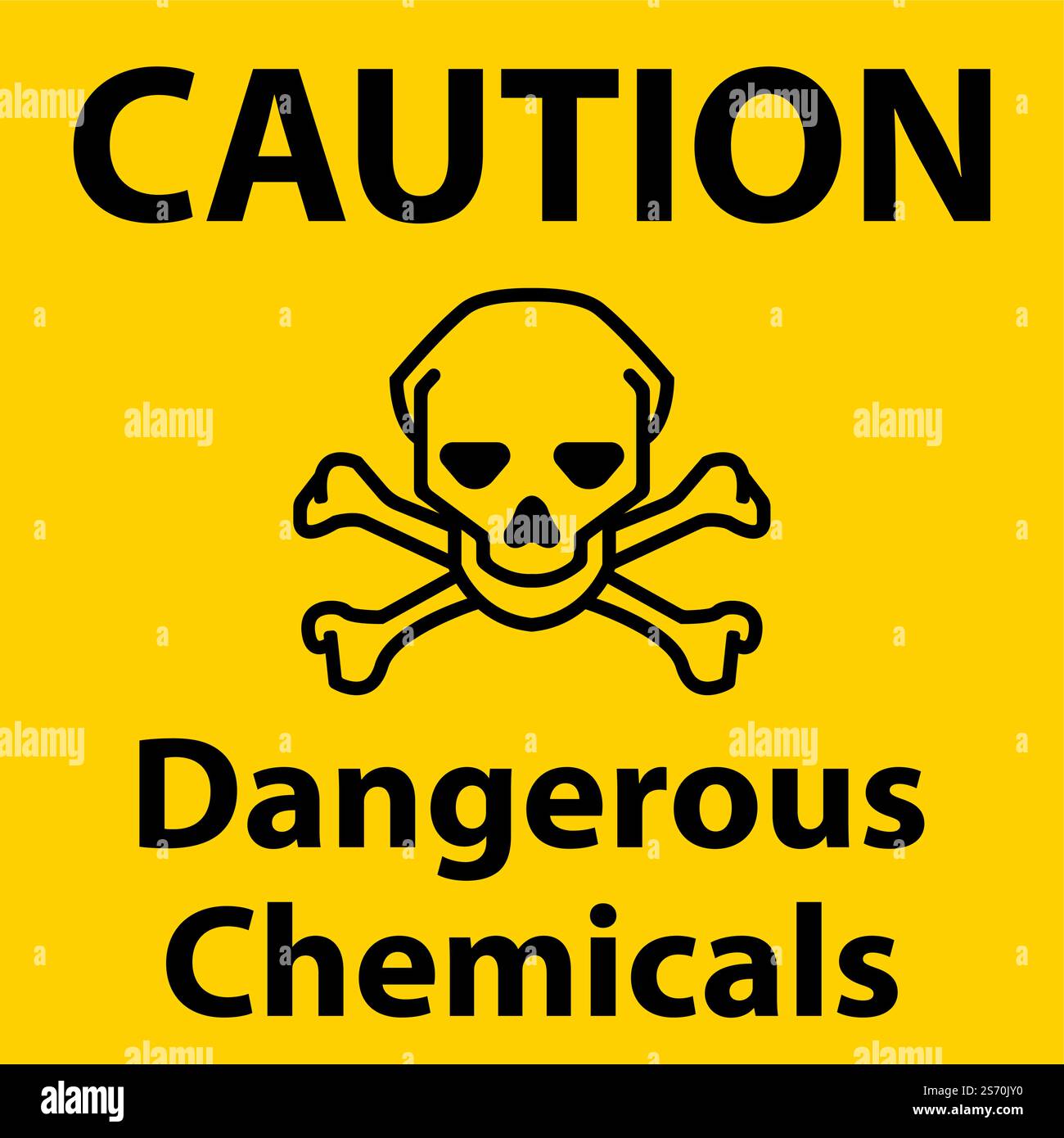 Caution Dangerous Chemicalsl Sign On White Background Stock Vector ...