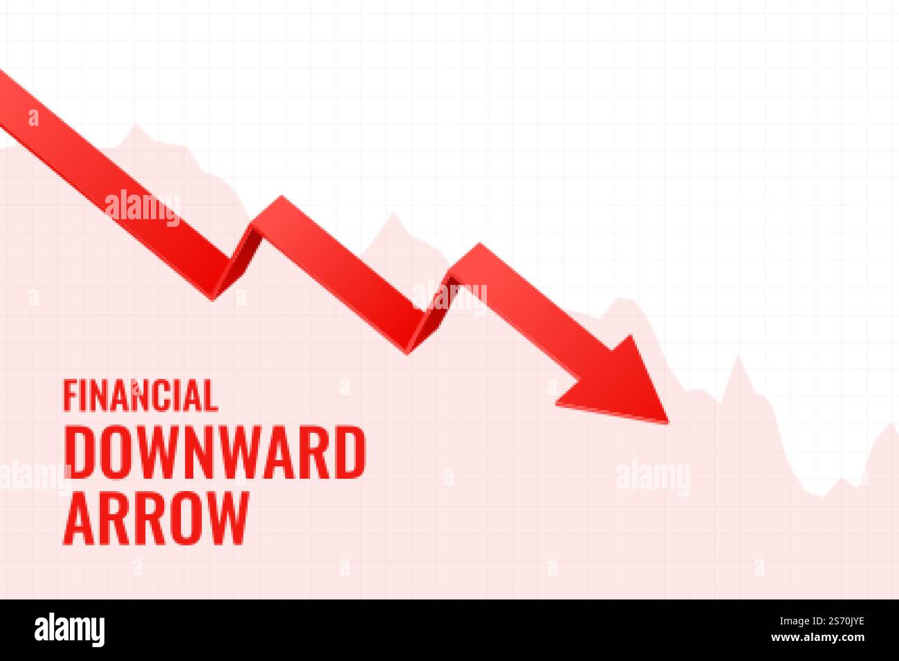 financial decline downward arrow trend background design Stock Vector ...