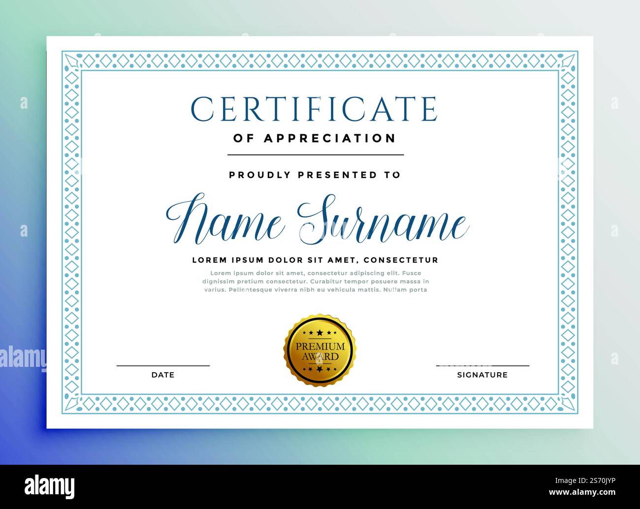 classic certificate award template design Stock Vector Image & Art - Alamy