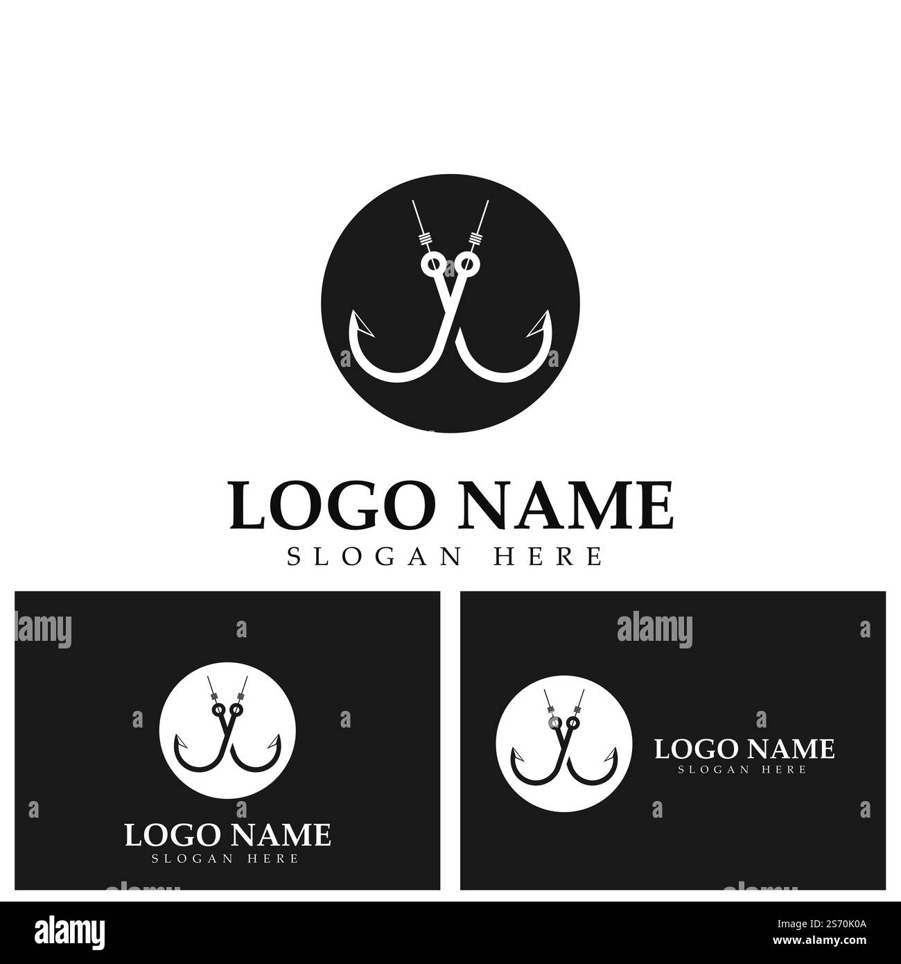 fishing hook logo icon vector template illustration Stock Vector Image ...