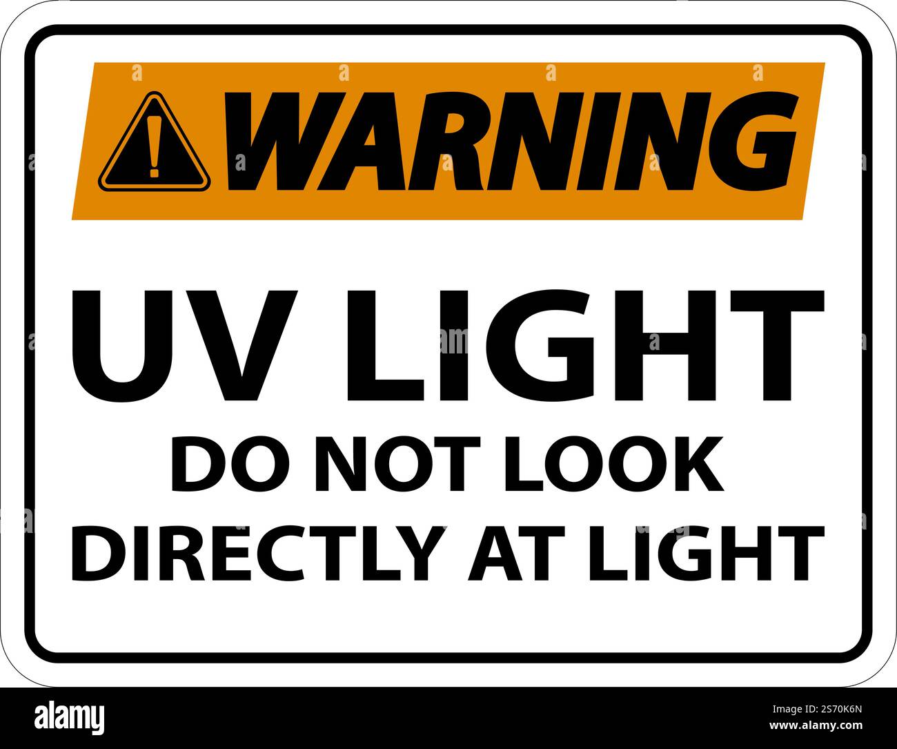 UV Light Do Not Look Directly At Light Sign On White Background Stock ...