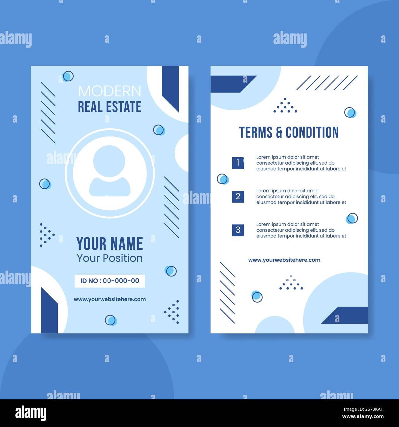 Real Estate and Modern Home Id Card Template Hand Drawn Cartoon Flat ...